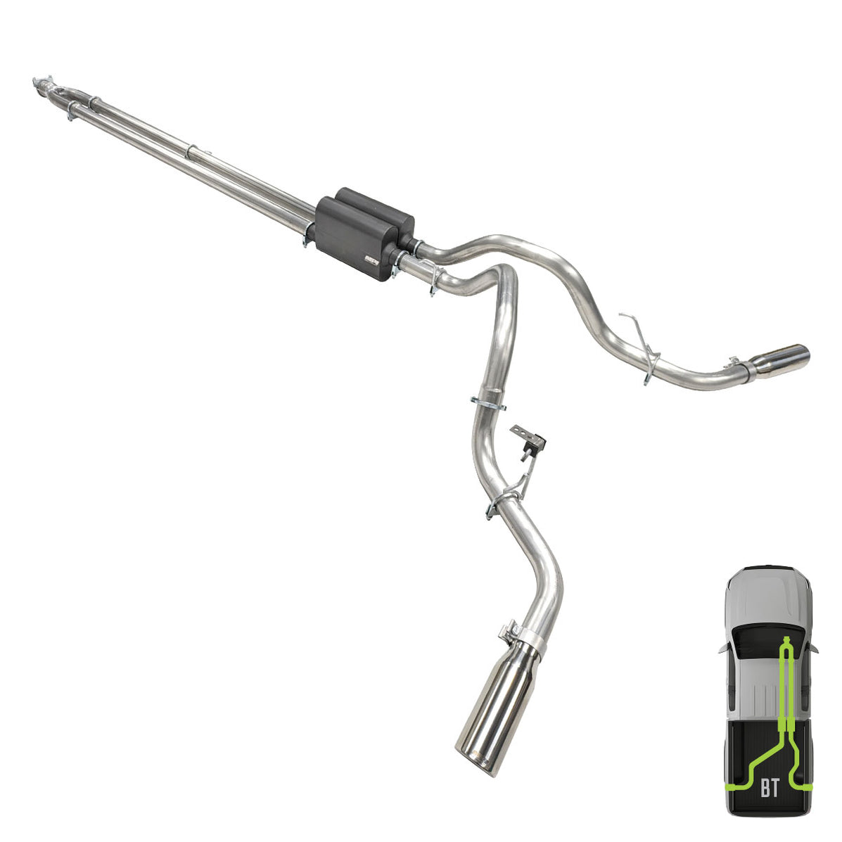 Ford, 2009-2020, 5.0L, Clamp/On - MPI Exhaust Cat-Back Dual Exhaust Ki ...
