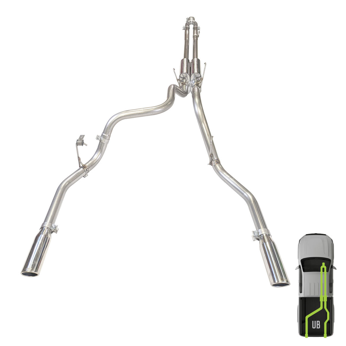 RAM, 2011-2026, 6.4L, Stainless - MPI Exhaust Cat-Back Dual Stainless ...
